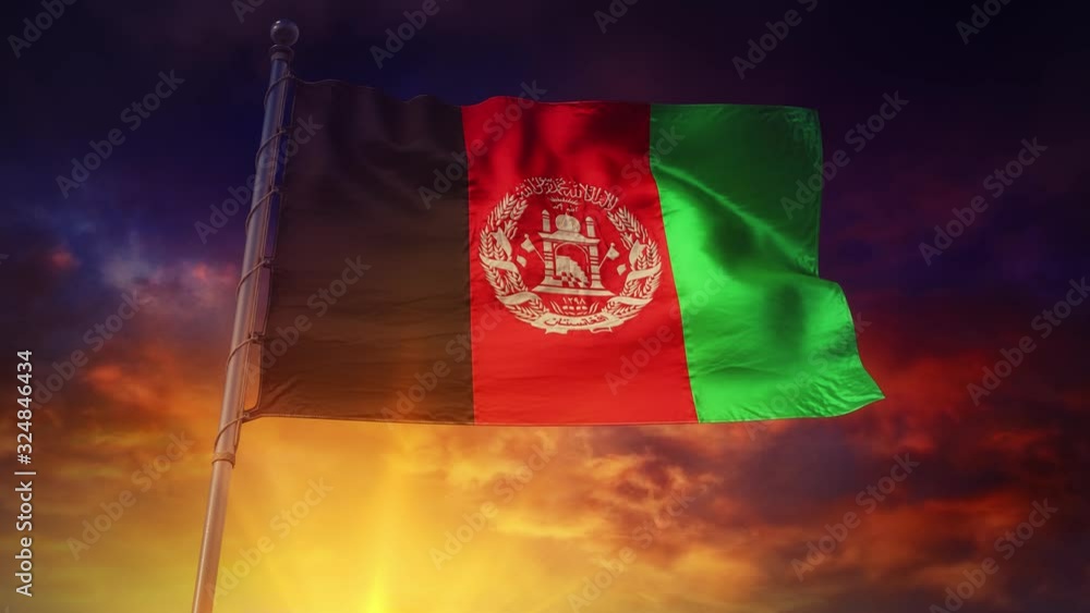 Flag Afghanistan AF 4k loop Stock Video | Adobe Stock