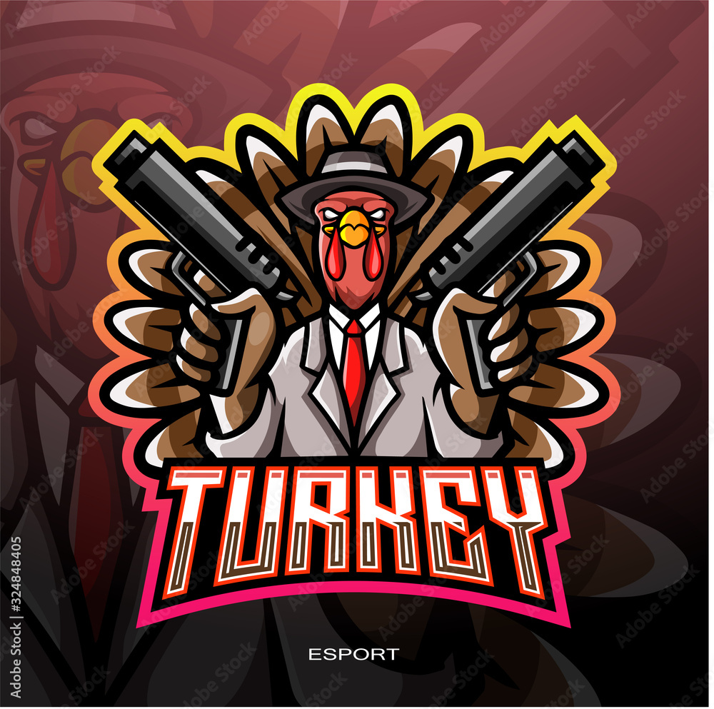 Turkey mascot logo for electronic sport gaming logo. Stock Vector ...