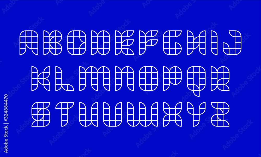 grid line geometric font typeface Stock Vector | Adobe Stock