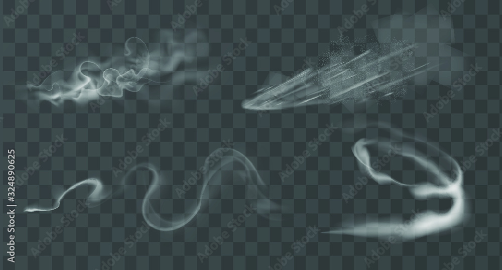 Vector realistic splash of dust powder, sand and smoke under the wheels ...