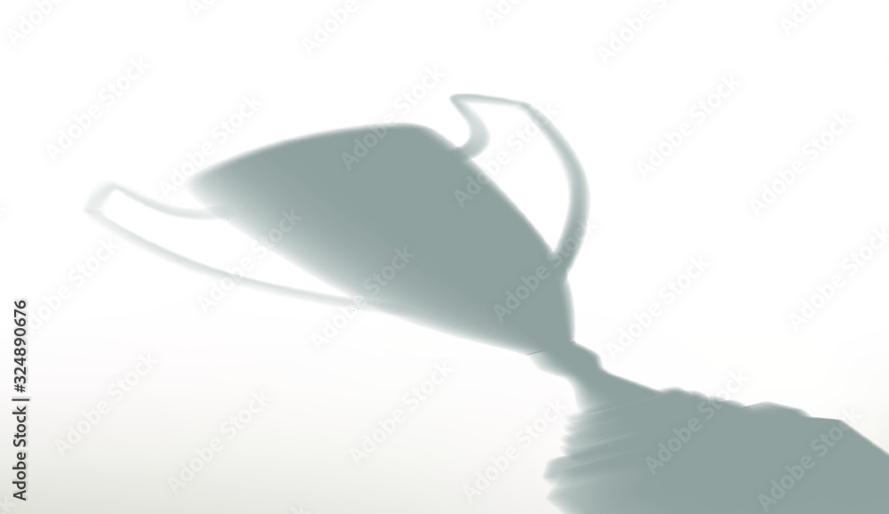Transparent soft light and shadows from winner cup, champion bowl ...