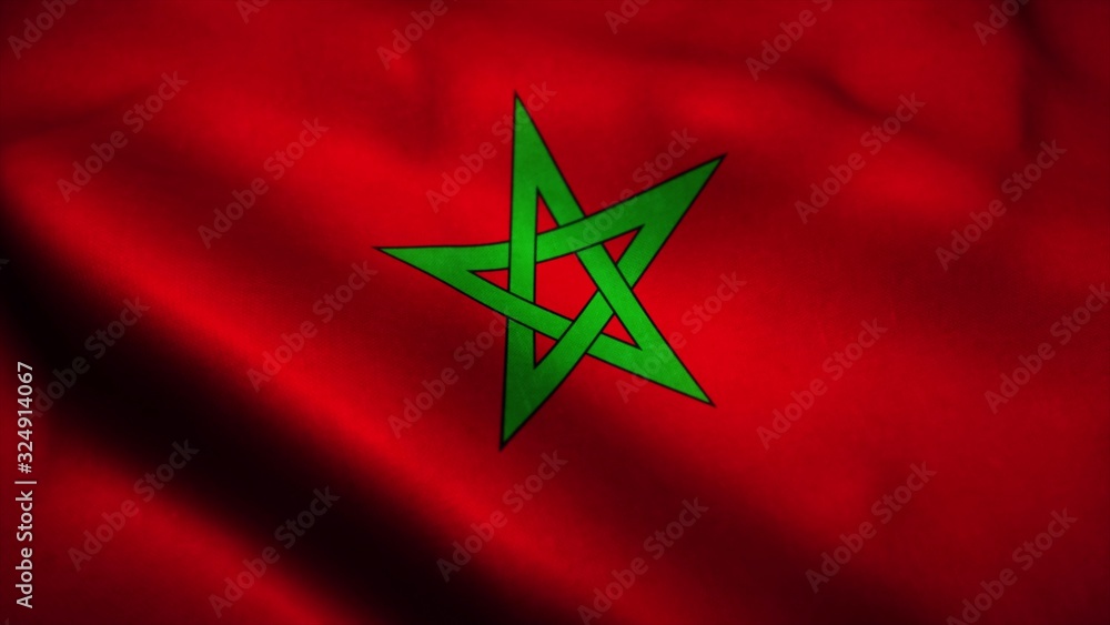 Morocco flag waving in the wind. National flag of Morocco. Sign of ...