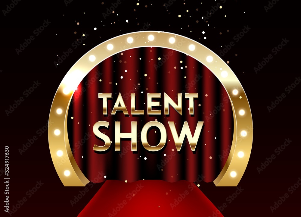 Talent show vector poster template. E Stock Vector | Adobe Stock