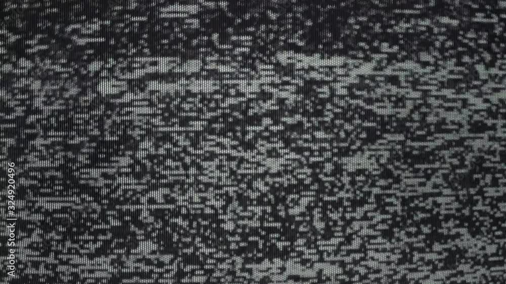 Static noise on a TV-display with no signal. VHS defects, TV noise ...