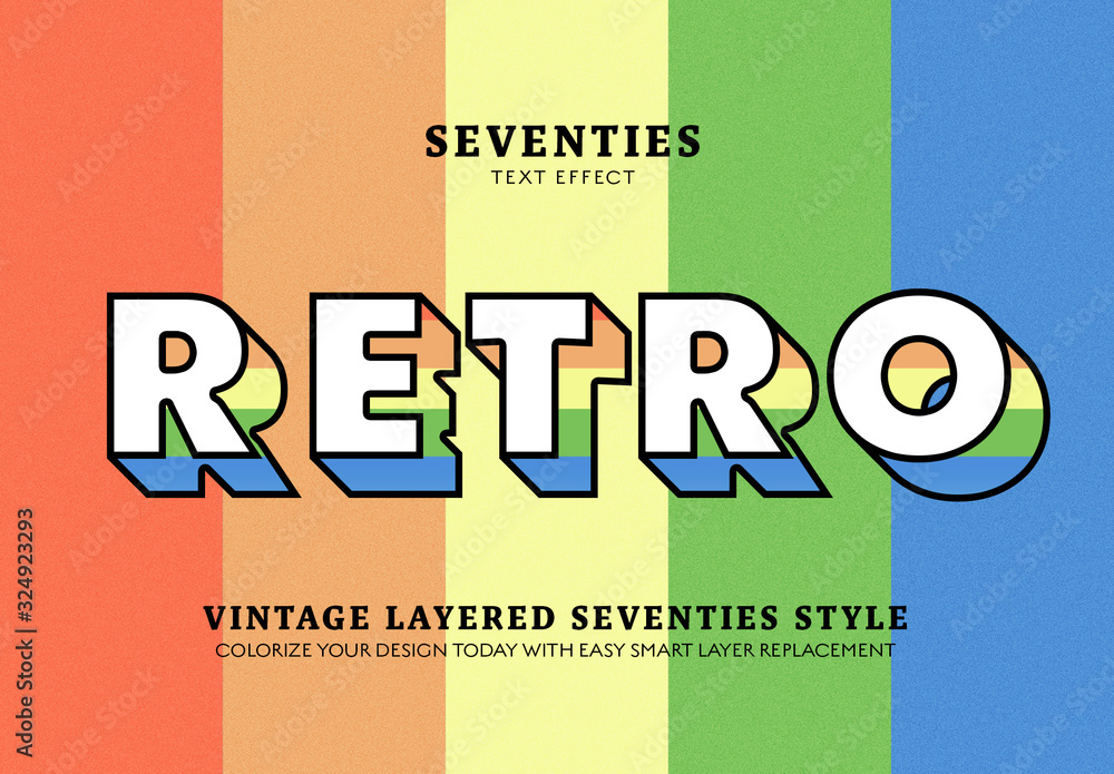 Retro Text Effect Mockup Stock Template | Adobe Stock