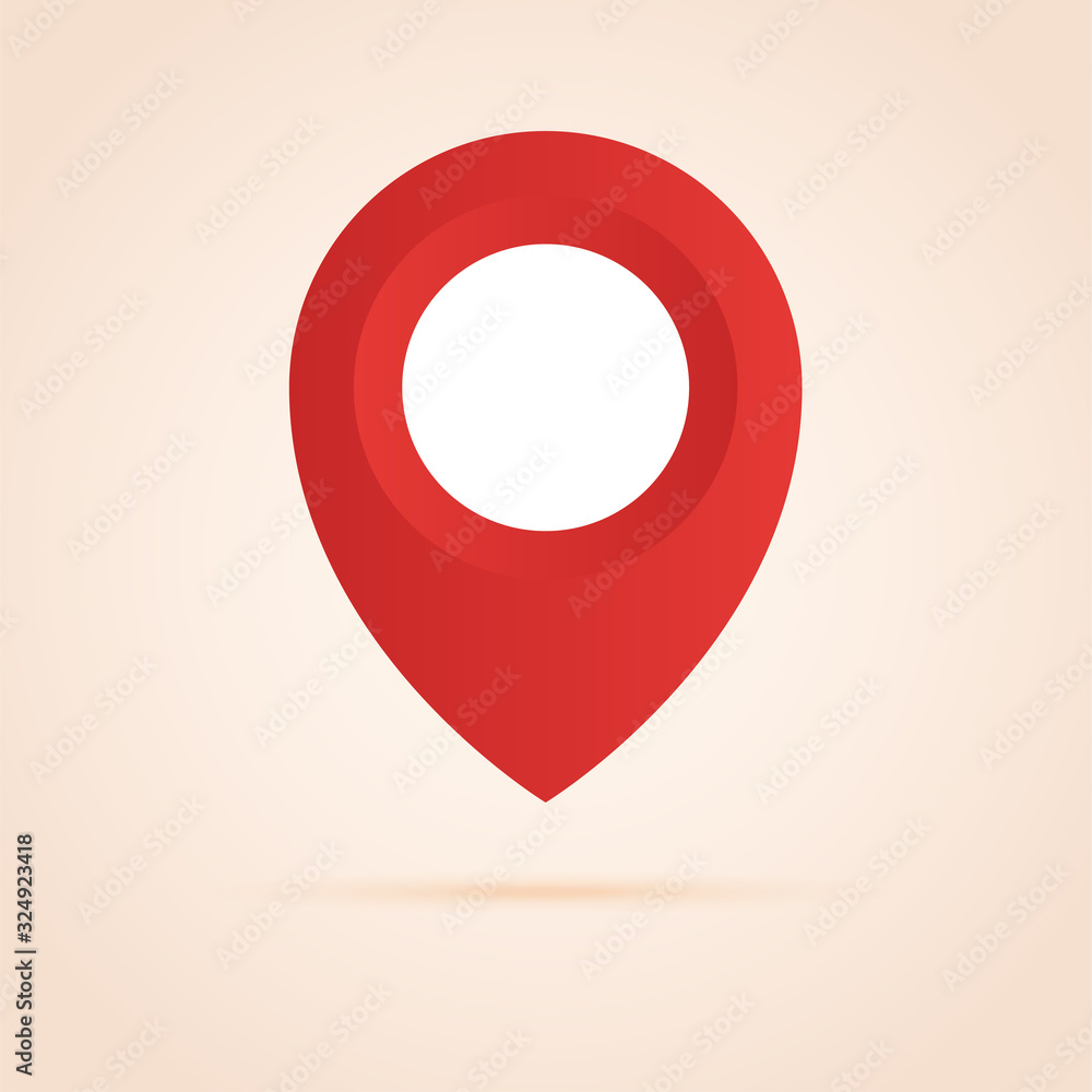 Simple vector location symbol. Red map pin icon. Stock Vector | Adobe Stock