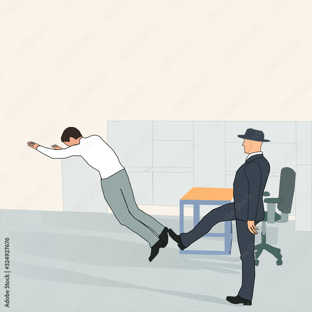 Dismissal from work - the boss kicks out a rigidly subordinate or ...
