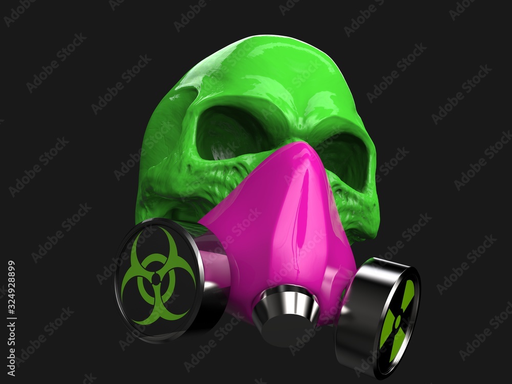 Green Biohazard Skull