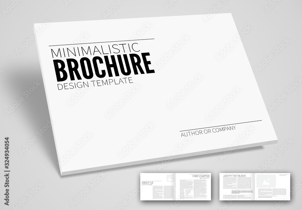 Minimal Design Business Horizontal Brochure Layout Stock Template ...