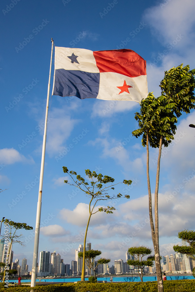 Bandera de Panama, cinta costera Stock Photo | Adobe Stock