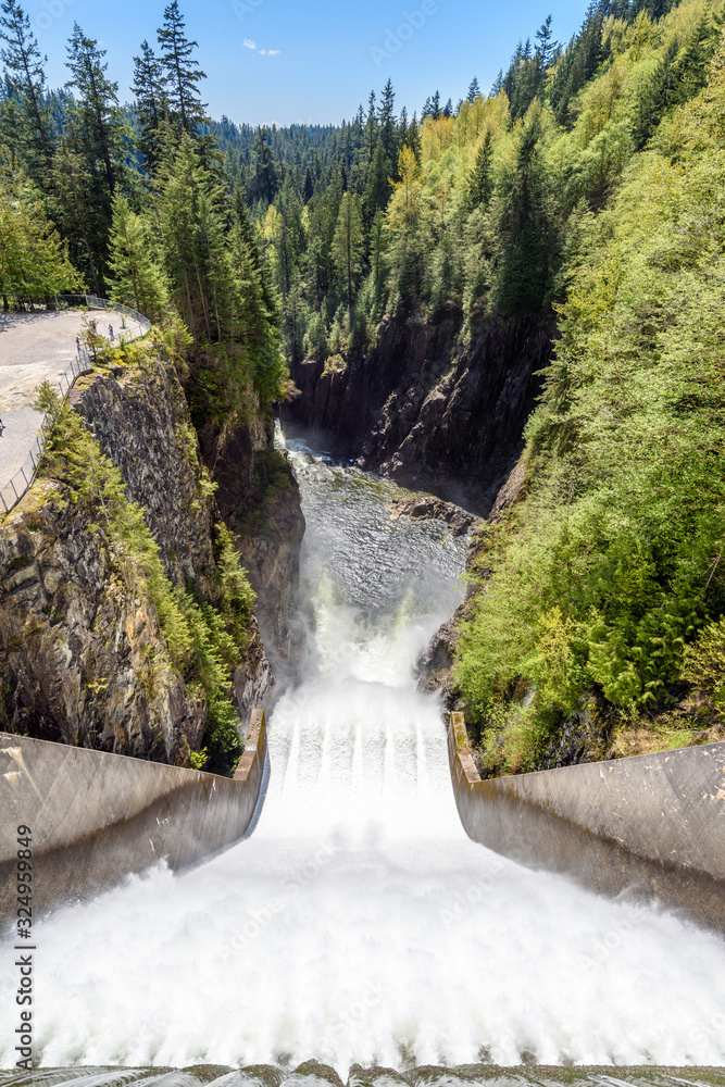 Dam water release,The excess capacity of the dam until spring-way ...