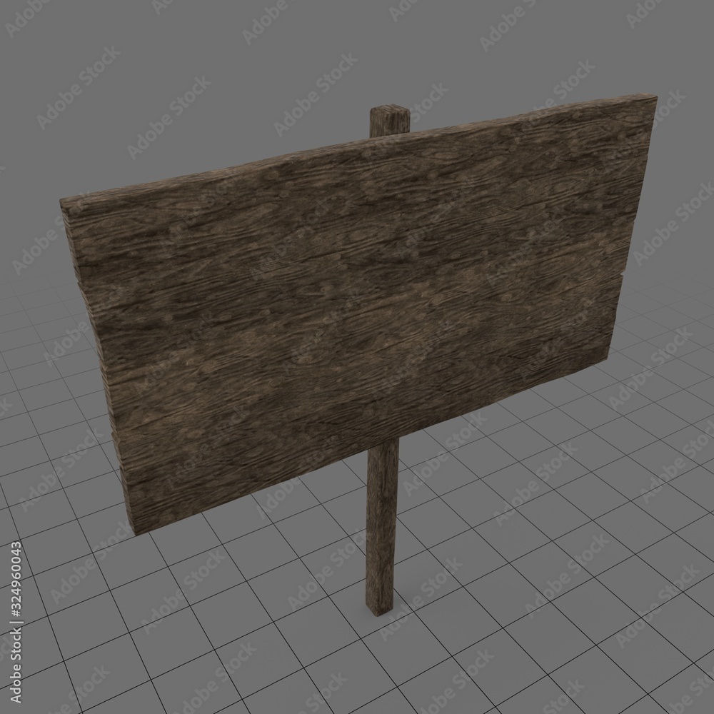 Old wooden sign Stock 3D asset | Adobe Stock