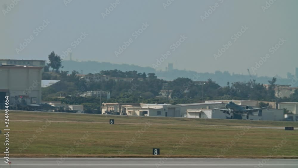 Kadena AB Okinawa Japan Feb 21 2020 Military aircraft taking off and on ...