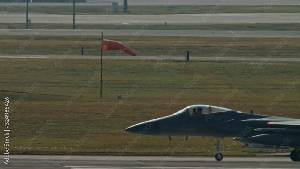 Kadena AB Okinawa Japan Feb 21 2020 Military aircraft taking off and on ...