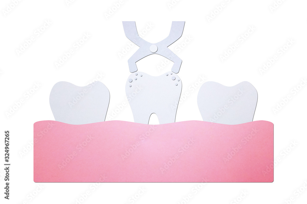 tooth extraction by dental tools to remove decay tooth - teeth cartoon ...