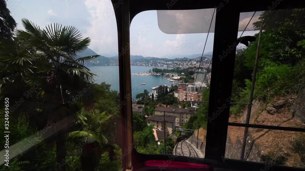 Funicolare Monte San Salvatore funicular Funicular railcar train ...