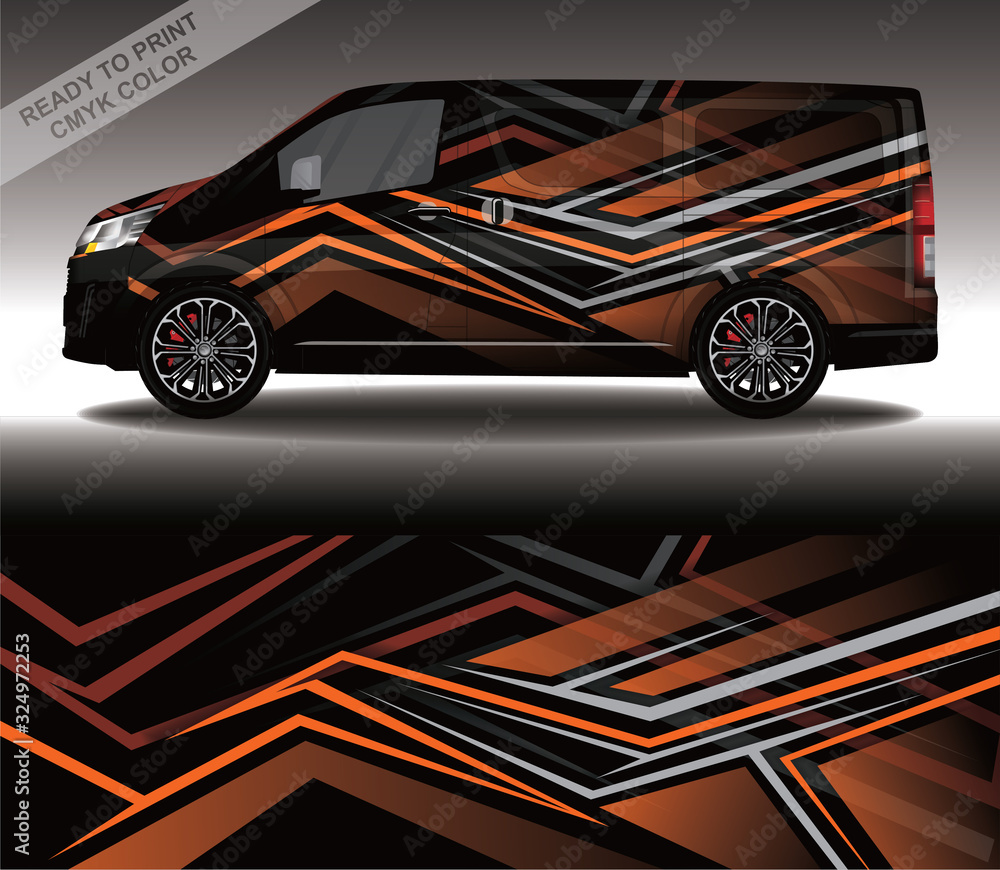 Car wrap decal design vector, custom livery race rally car vehicle ...