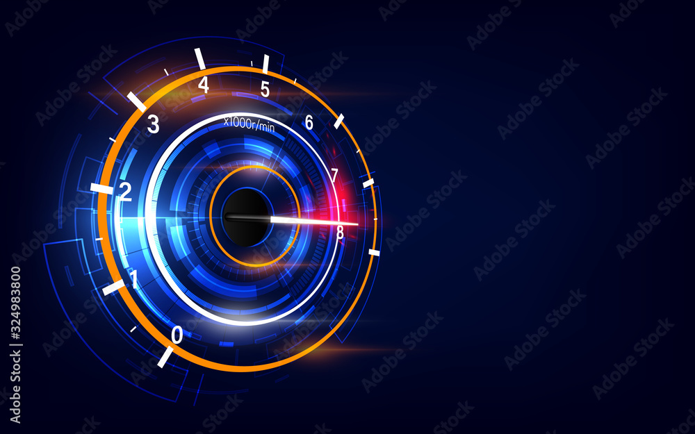Speed motion background with fast speedometer car. Racing velocity ...