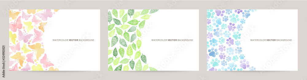 watercolor vector card background set Stock Vector | Adobe Stock