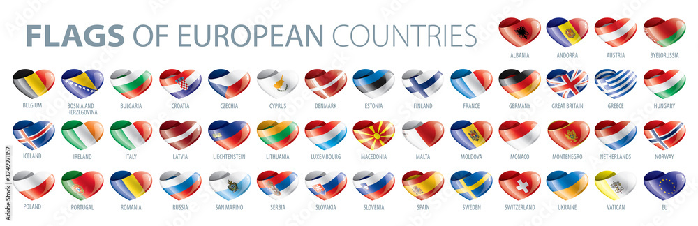 Set of flags of Europe. Vector illustration Stock Vector | Adobe Stock