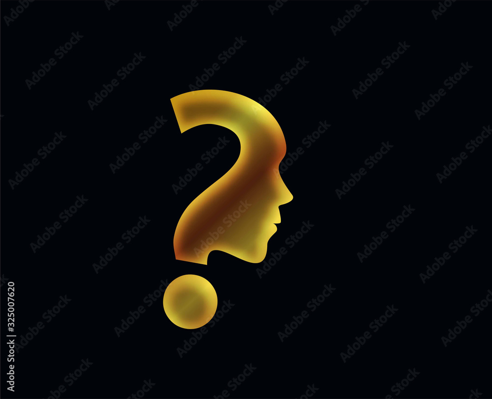 Gold Symbol of question mark in black background. Stock Vector | Adobe ...