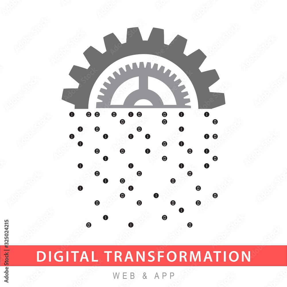 Digital transformation vector icon, data symbol. Simple, flat design ...