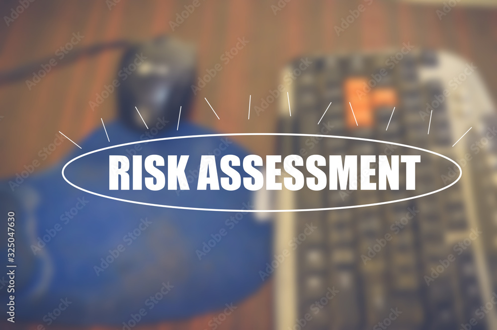 Risk assessment word with business blurring background Stock Photo ...
