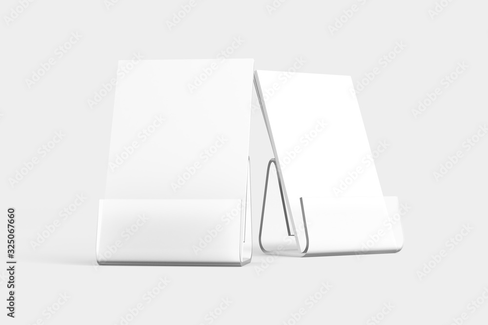 Desk Calendar With Transparent Plastic Stand 3D Rendered White Blank ...