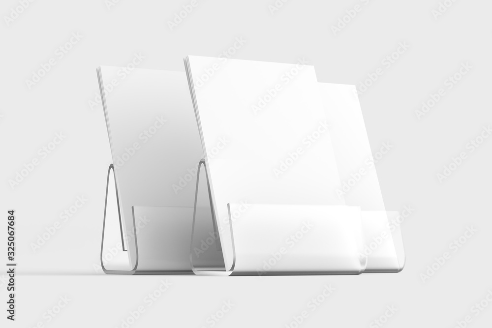 Desk Calendar With Transparent Plastic Stand 3D Rendered White Blank ...