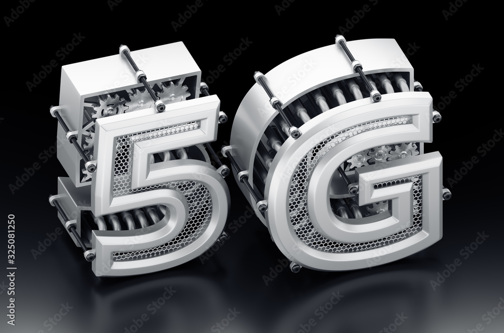 5G - 5th Generation Wireless Network. Designed in techno-style typeface ...
