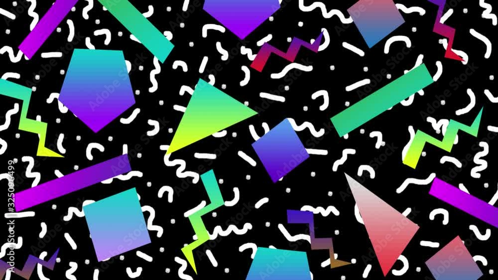 Retro abstract 80's 90's design pattern background. Memphis style with ...