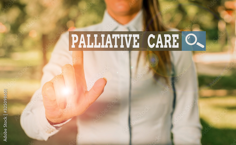 Writing note showing Palliative Care. Business concept for specialized ...