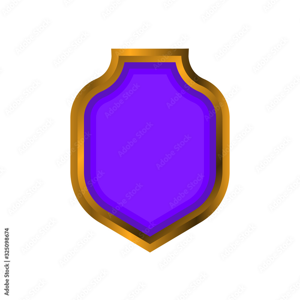 Vector Illustration Purple Gold Badge, luxury, elegant, can be used for ...
