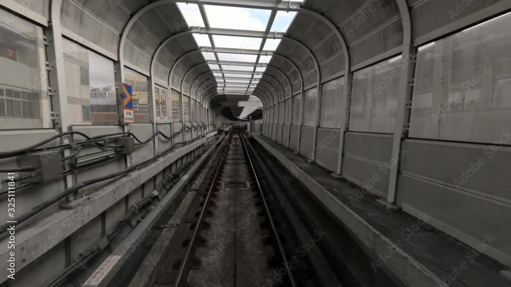 4k, Timelapse to real speed Effect automatic train moving through ...