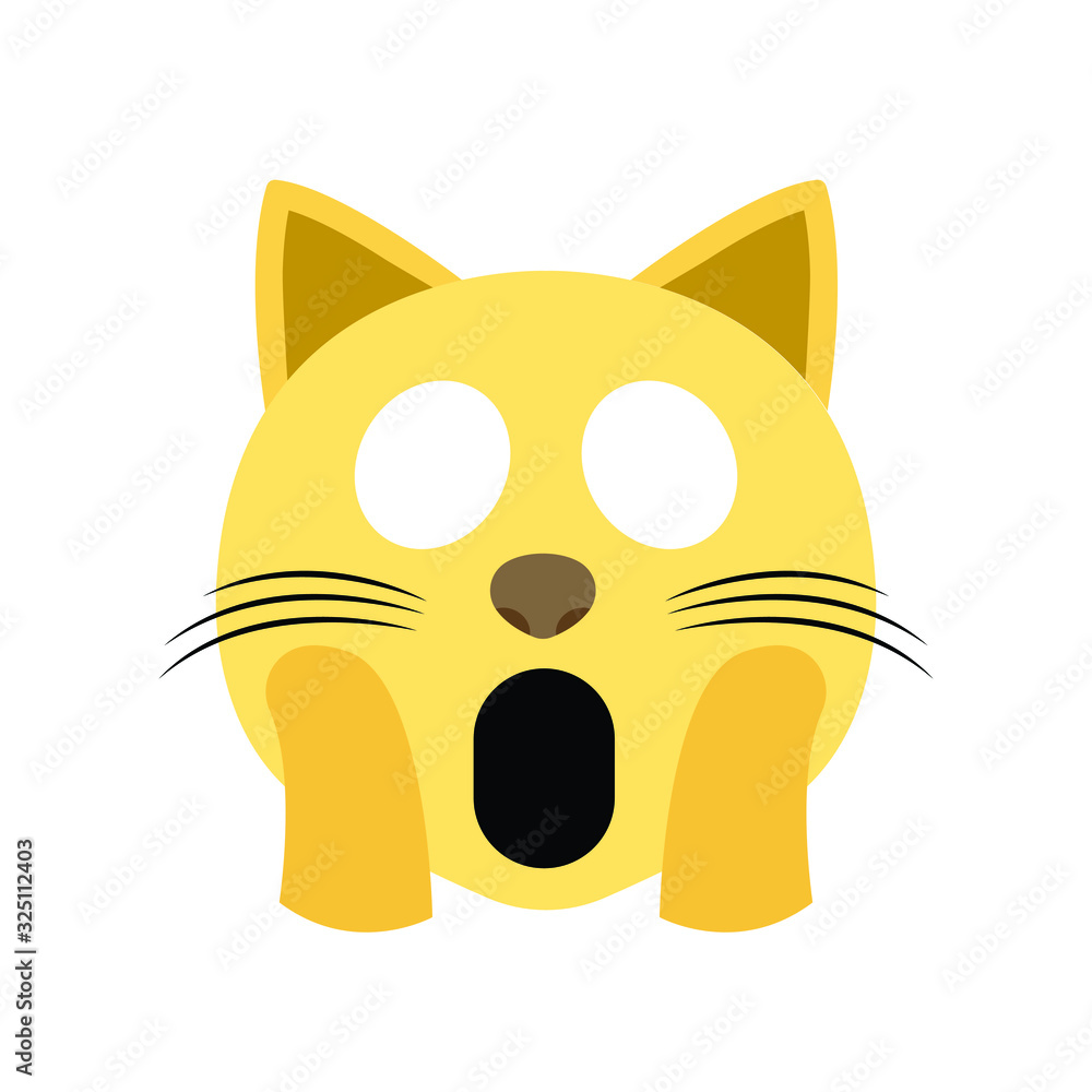 Screaming cat emoji vector Stock Vector | Adobe Stock