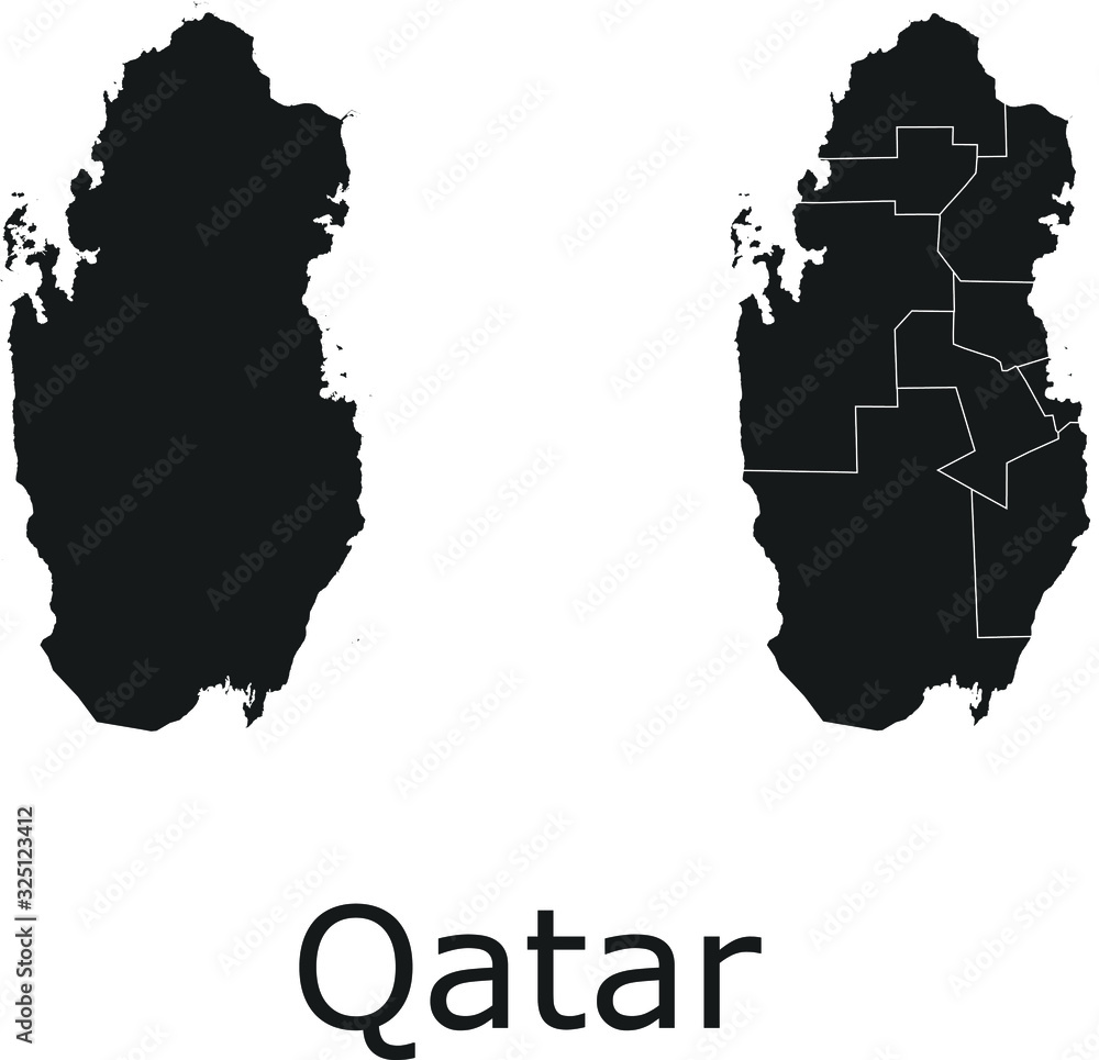Qatar vector maps with administrative regions, municipalities ...
