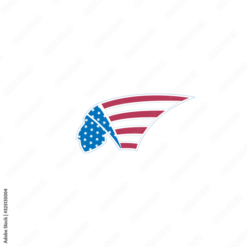 American Apache Indian Logo. Cherokee character icon design. Ethnic ...