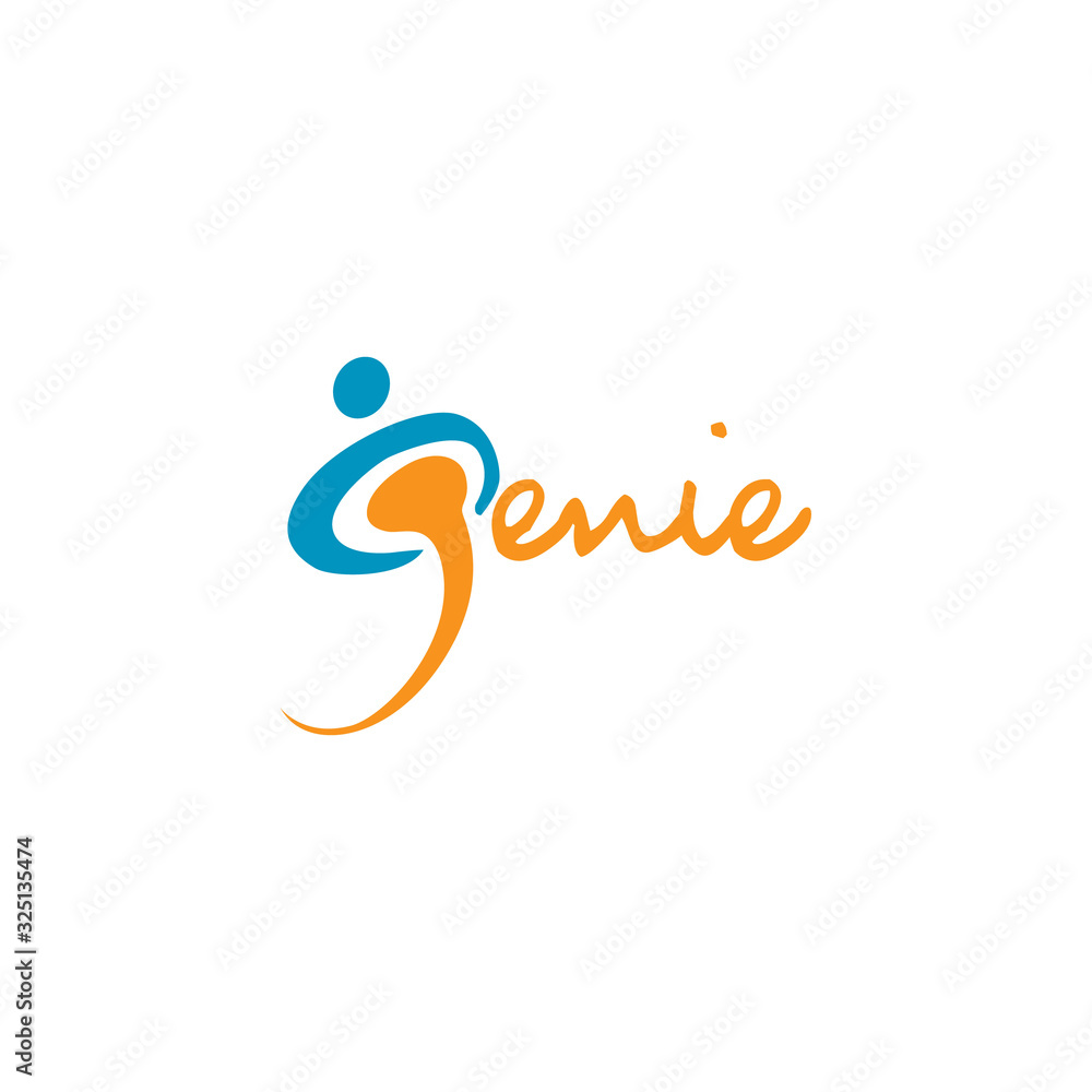Genie Logo Design. Magic Fantasy genie concept logo. Stock Vector ...