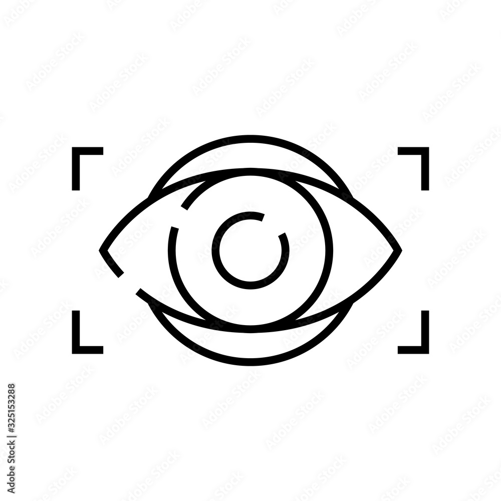Computer vision line icon, concept sign, outline vector illustration, linear symbol. Stock ...