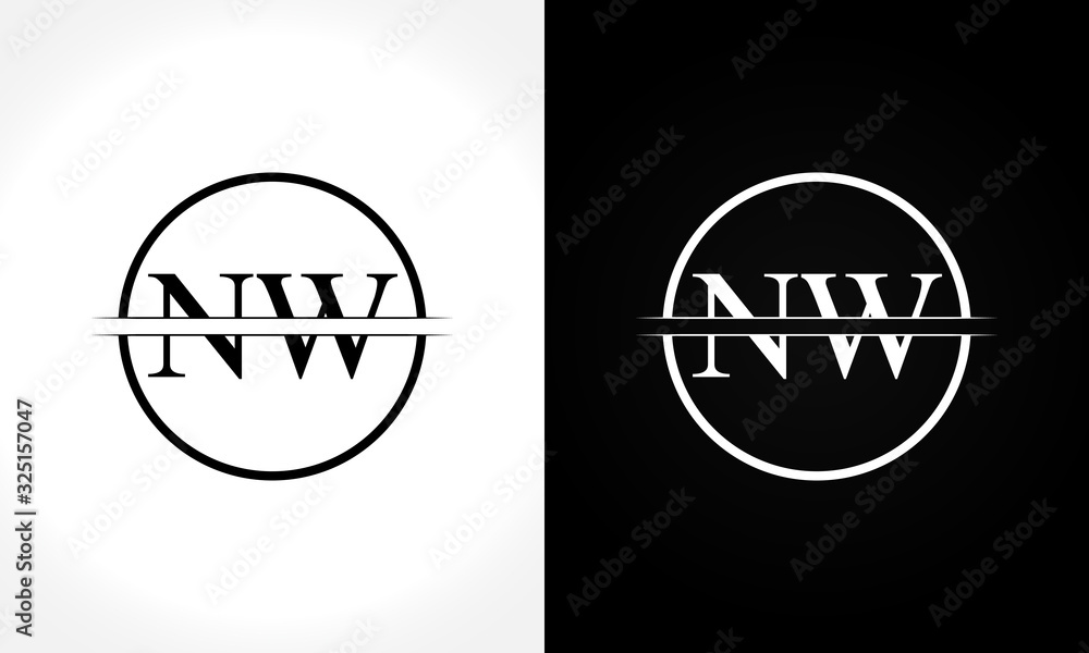 Initial Monogram Letter NW Logo Design Vector Template. NW Letter Logo ...