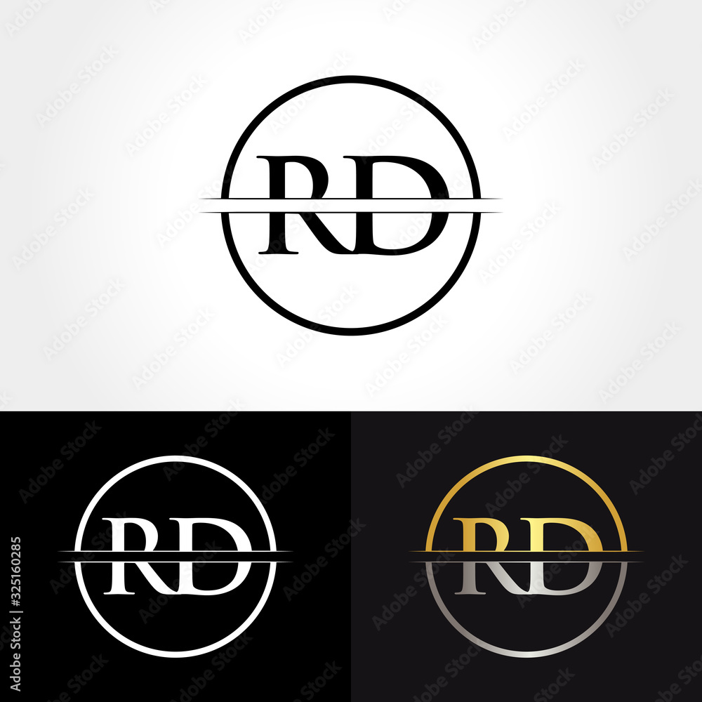 Abstract Letter RD Logo Design Vector Template. Creative Gold and ...
