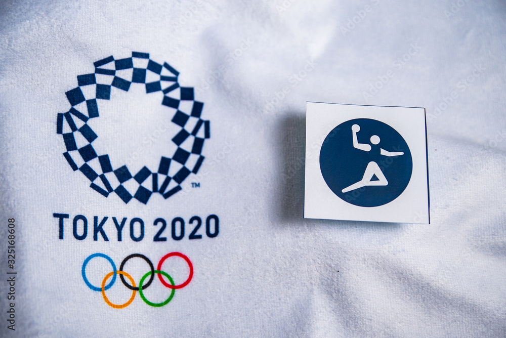 TOKYO, JAPAN, JANUARY. 20. 2020: Handball Icon for summer olympic Game ...