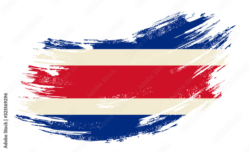 Costa Rican flag grunge brush background. Vector illustration. Stock ...