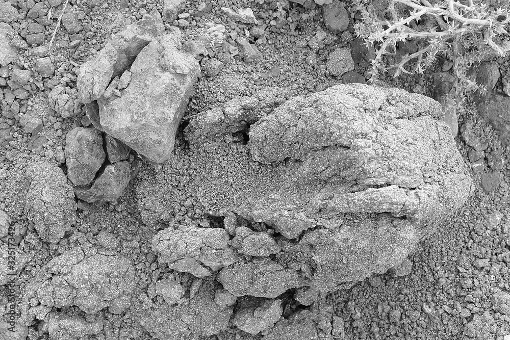 natural fragmentation of rocks, cracking rocks, soil formation, Stock ...