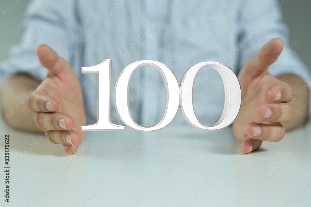 100 Anniversary 3d numbers. Poster template for Celebrating 100 ...