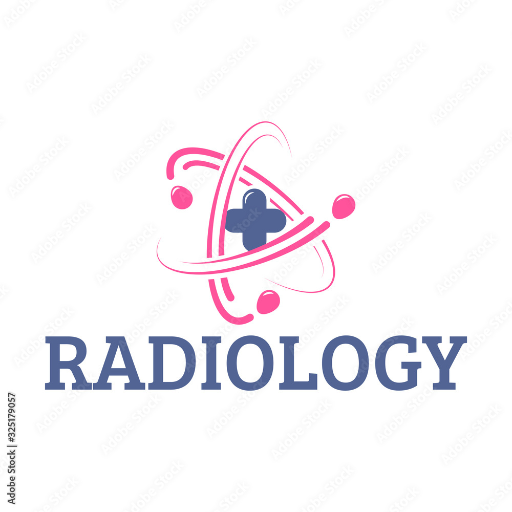 Nuclear medicine abstract logo with sample text Stock Vector | Adobe Stock