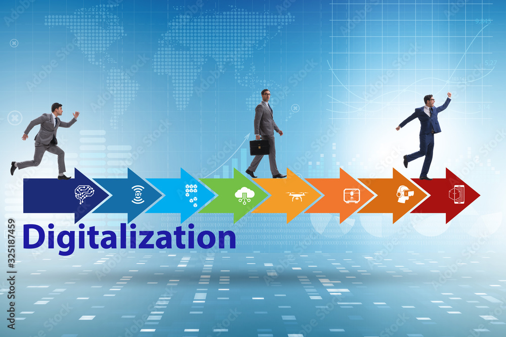 Digital transformation and digitalization technology concept Stock ...