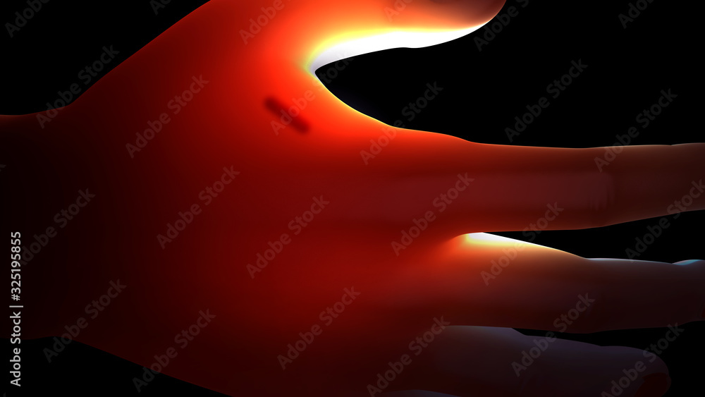 Sub dermal microchip implant or transponder implanted into human hand ...