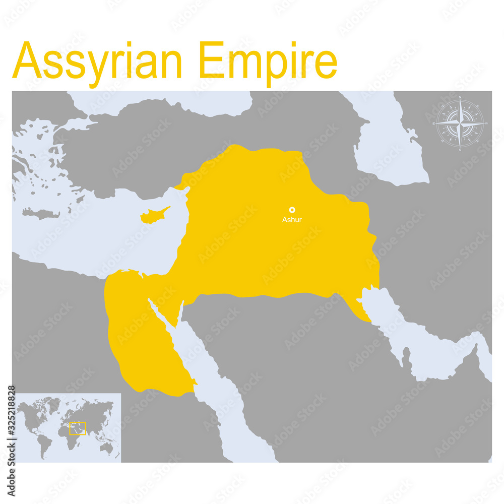 Vetor de vector map of Assyrian Empire for your design do Stock | Adobe ...