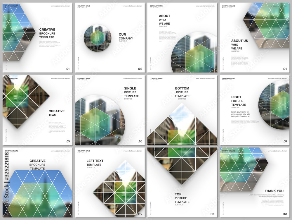 Brochure layout of square format covers design templates for square ...